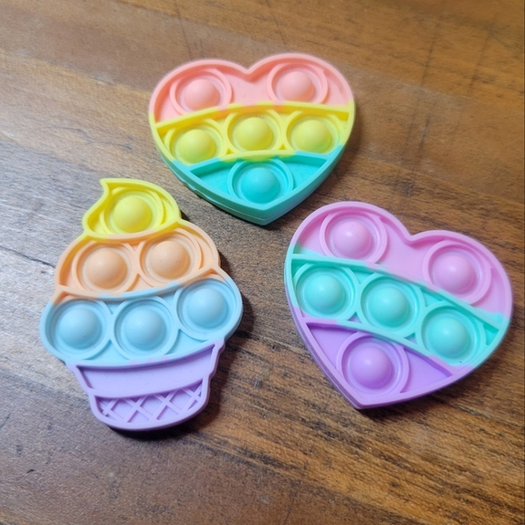 Toys | 3 Mini Push Pop It Fidget Toys | Poshmark